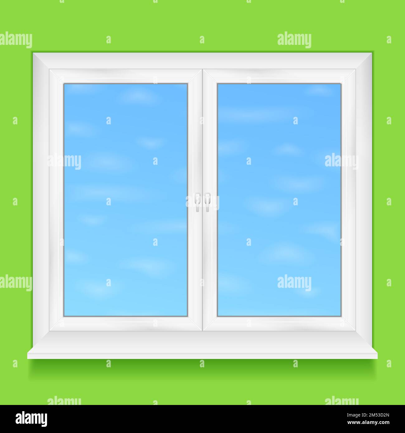 Window in green wall, vector eps10 illustration Stock Vector Image ...
