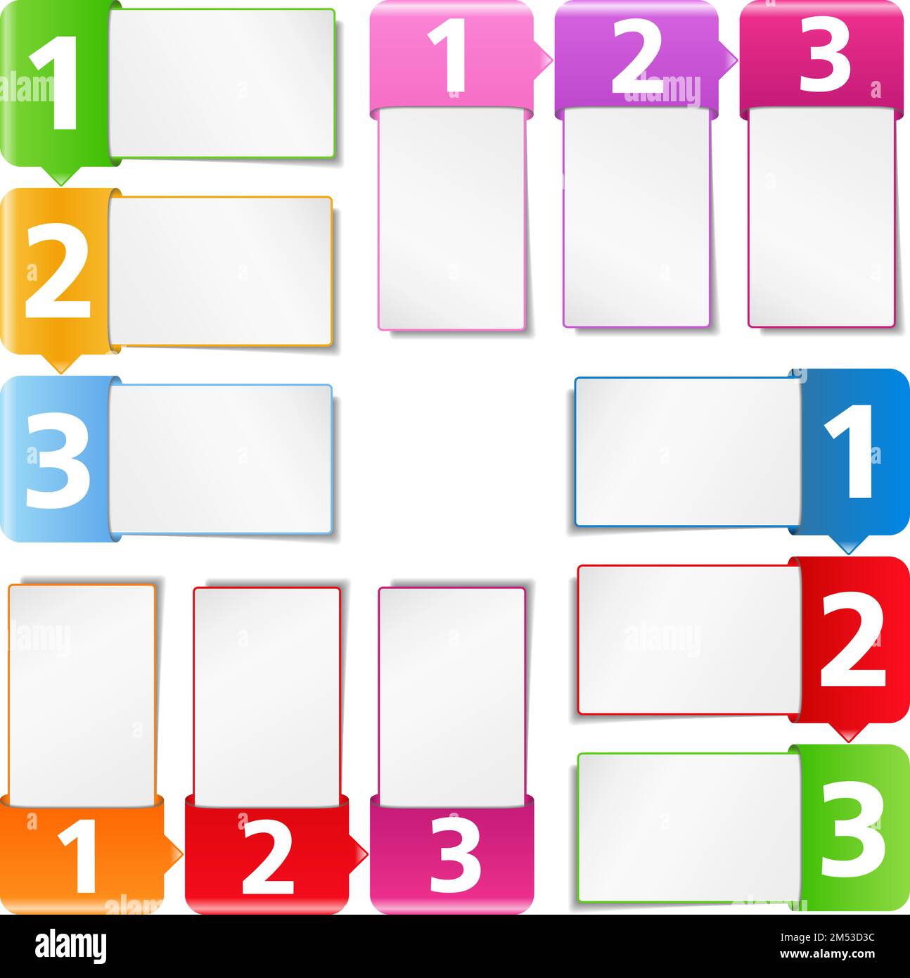 Paper banner with three steps, vector eps10 illustration Stock Vector ...