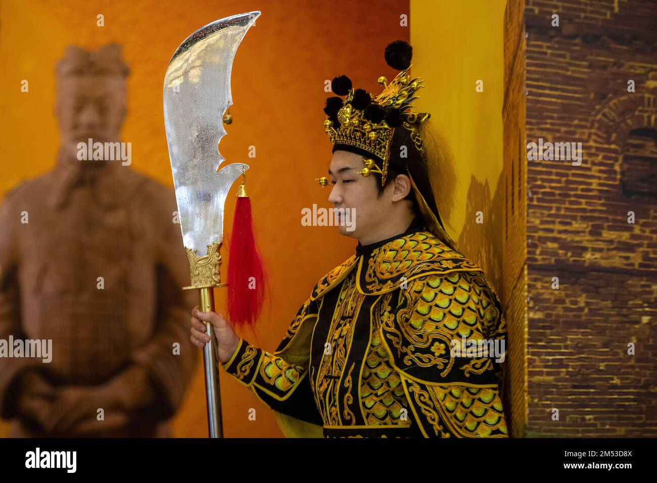 Moscow, Russia. 24th of December, 2022. A man dressed as an ancient ...