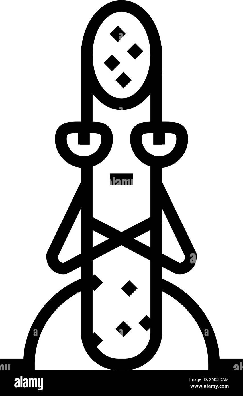 salami meat character line icon vector illustration Stock Vector Image ...