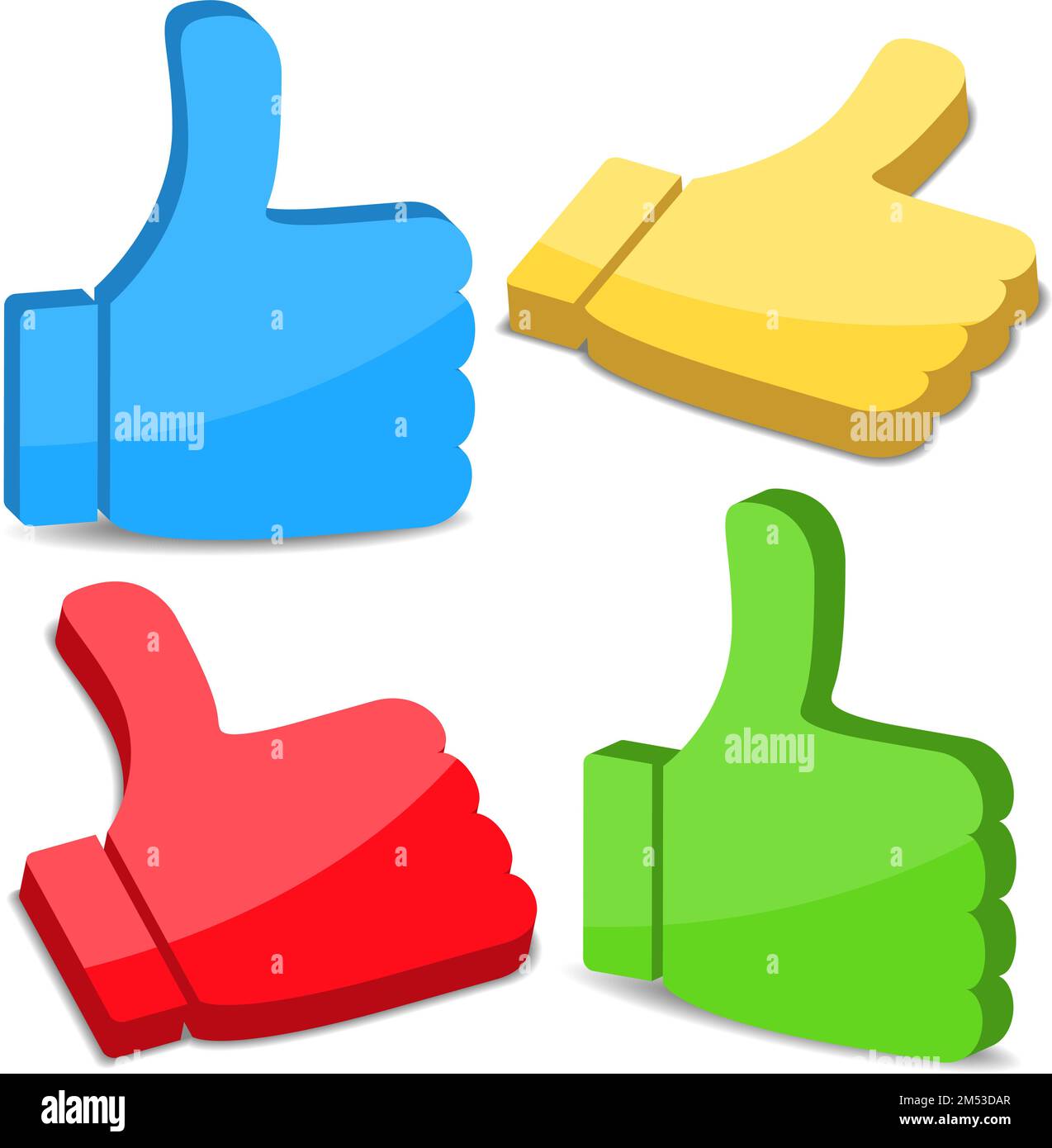 3D Thumbs Up Icons, vector eps10 illustration Stock Vector Image & Art ...