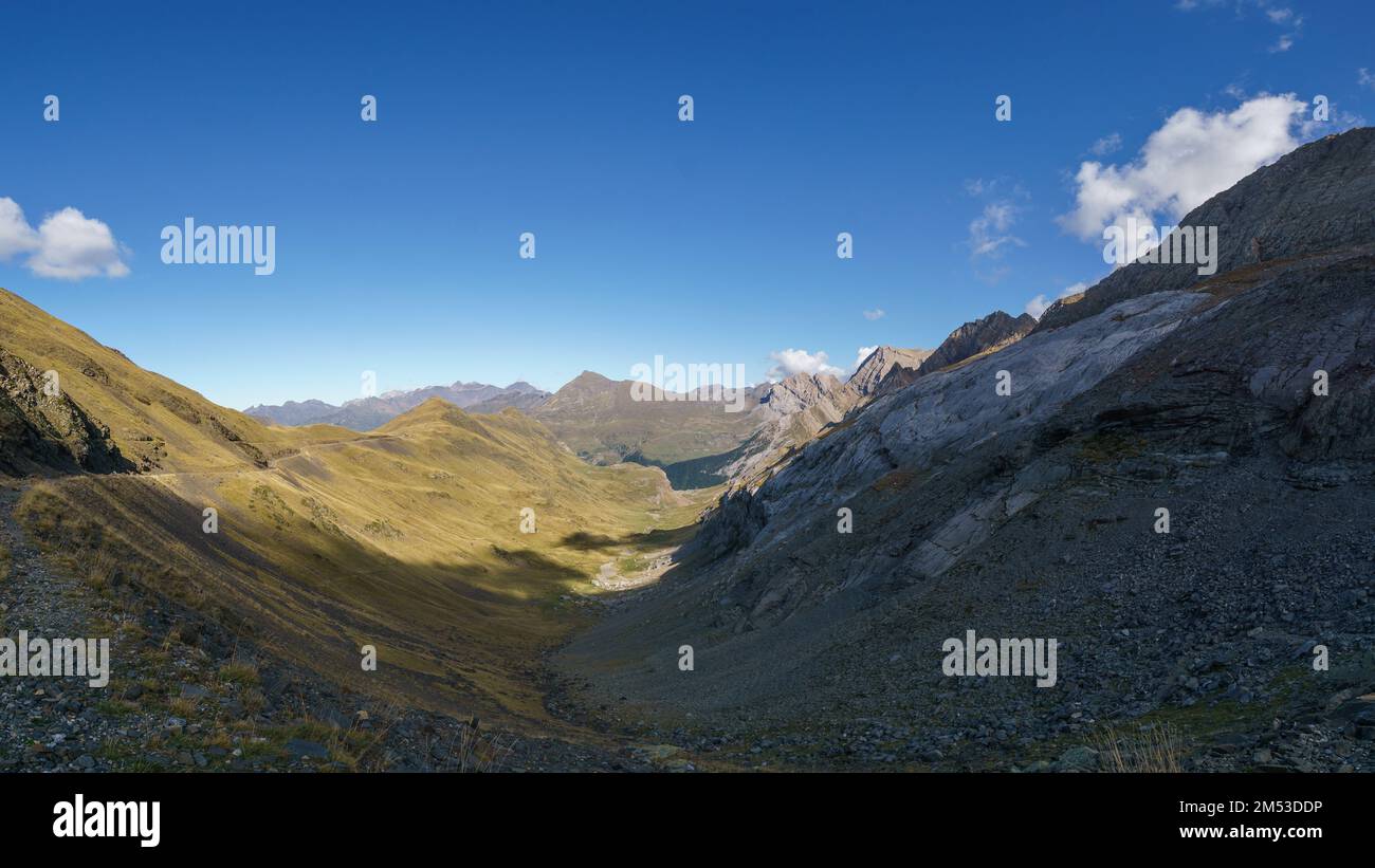 Mountain landscape at Port du Boucharo on the french spanish border ...