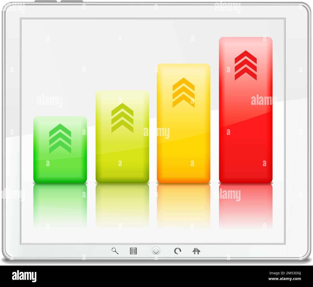 Bar graph in white tablet PC, vector eps10 illustration Stock Vector ...