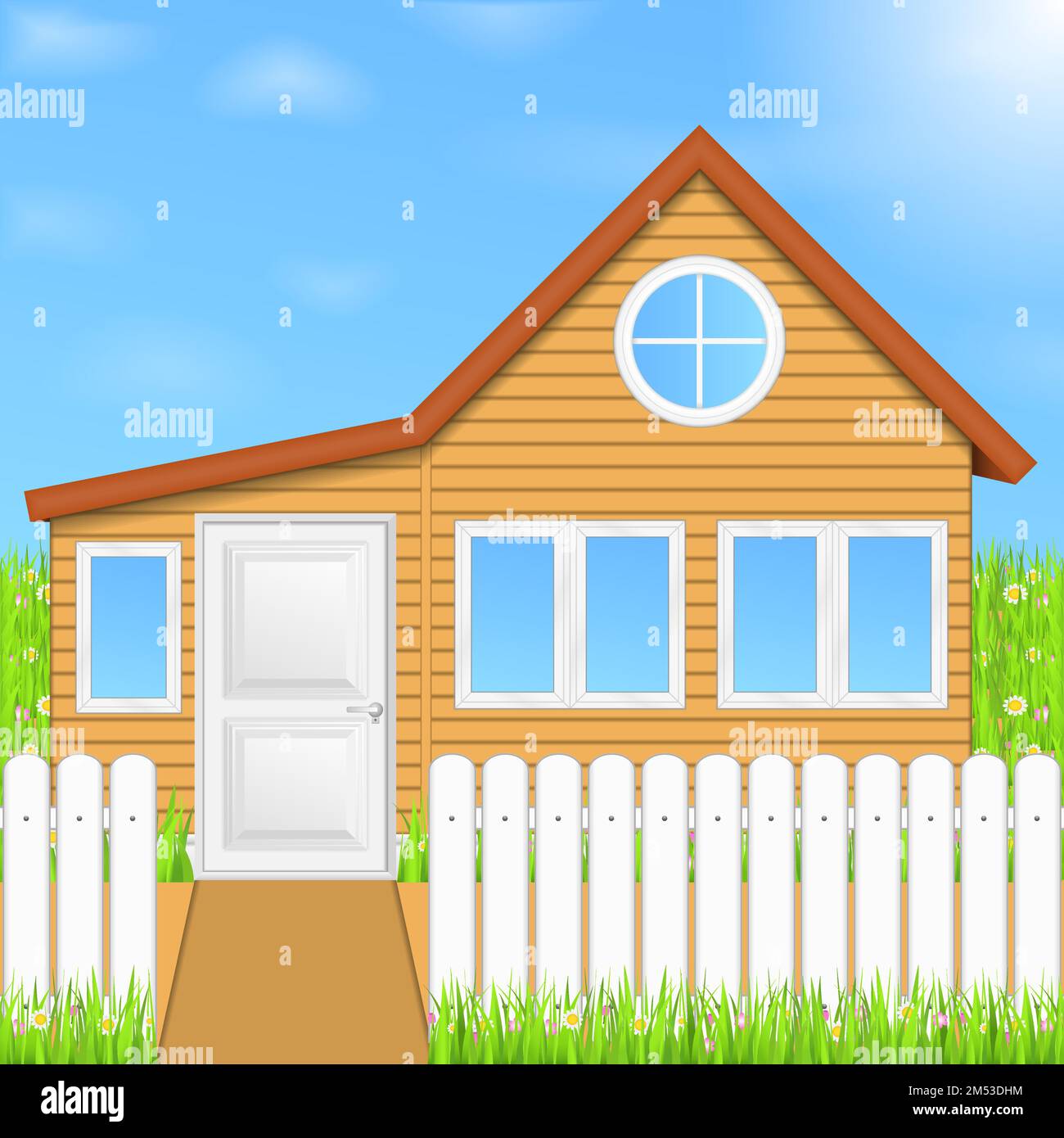 Wooden house, vector eps10 illustration Stock Vector Image & Art - Alamy