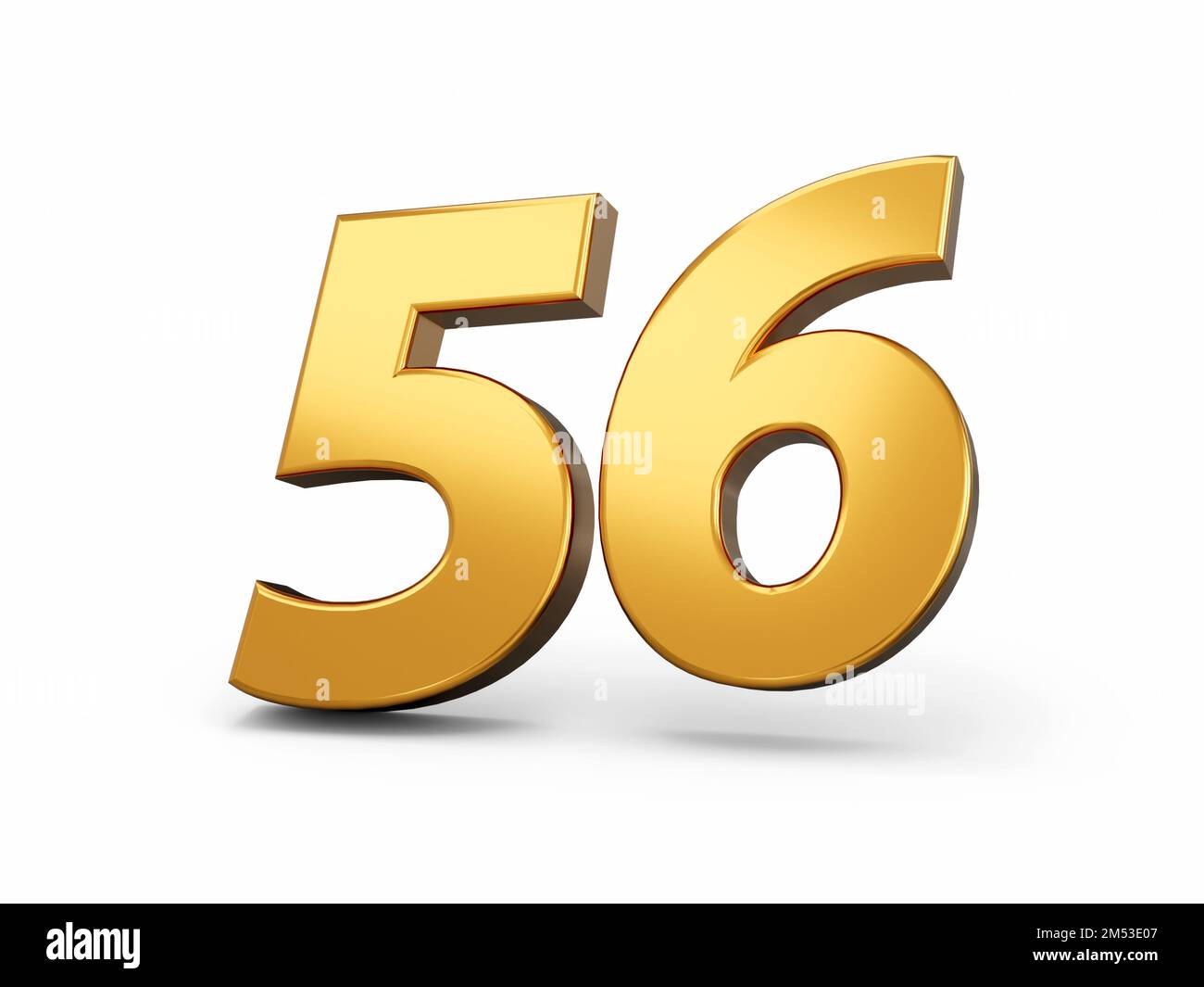 A beautiful golden 56 number isolated on white background Stock Photo ...