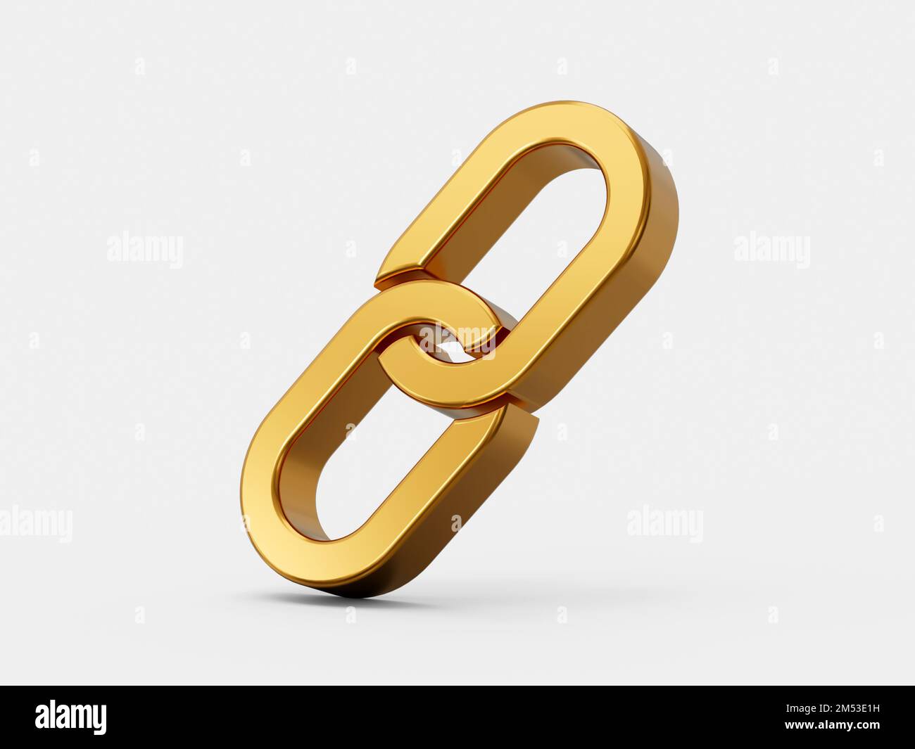 A beautiful 3D rendering design of gold chain isolated on white ...