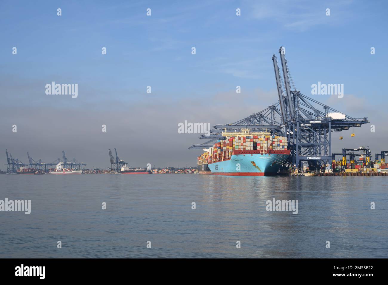 Port of Felixstowe with container ships (Trinity Terminal Stock Photo ...