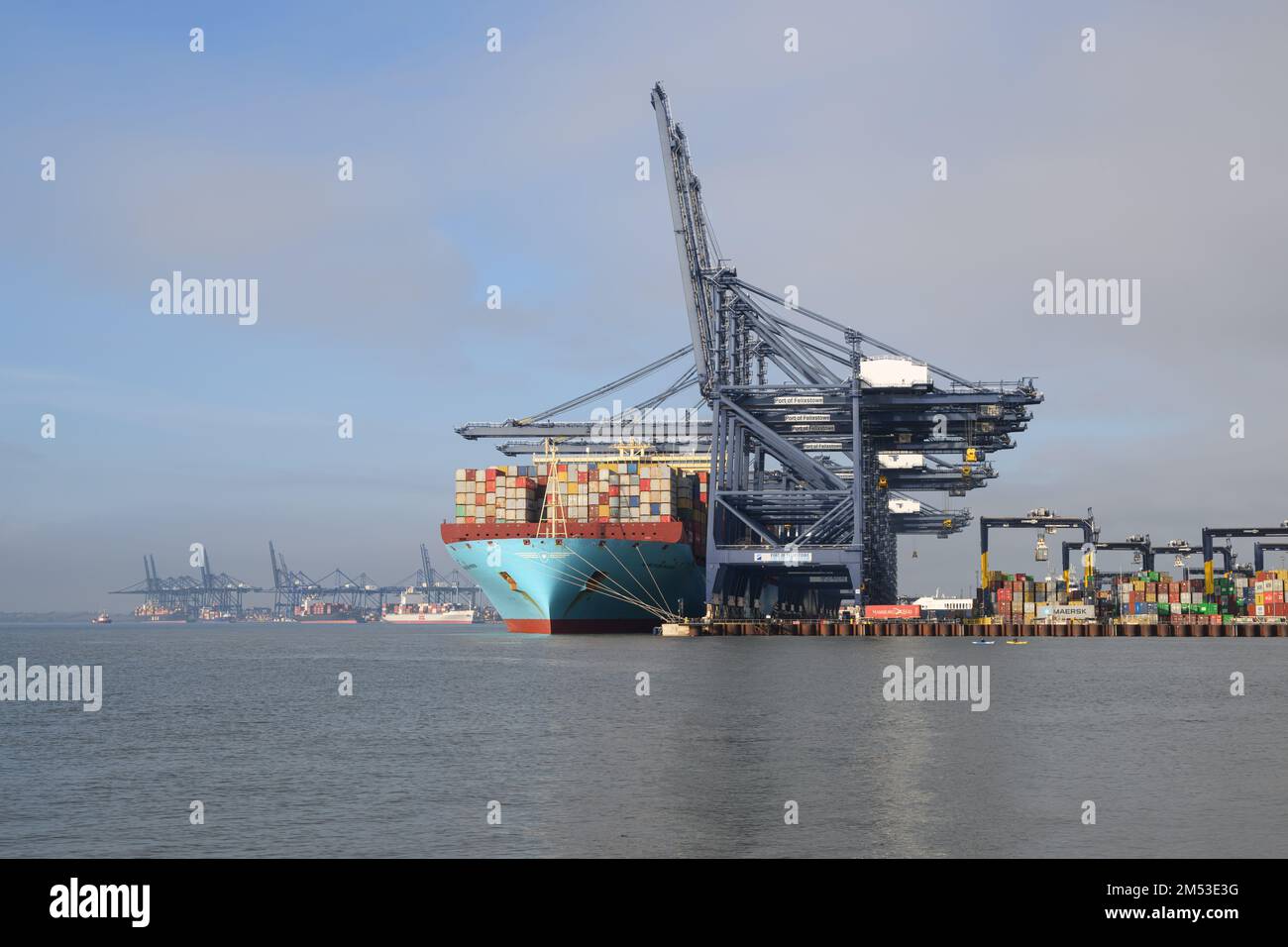 Port of Felixstowe with container ships (Trinity Terminal Stock Photo ...