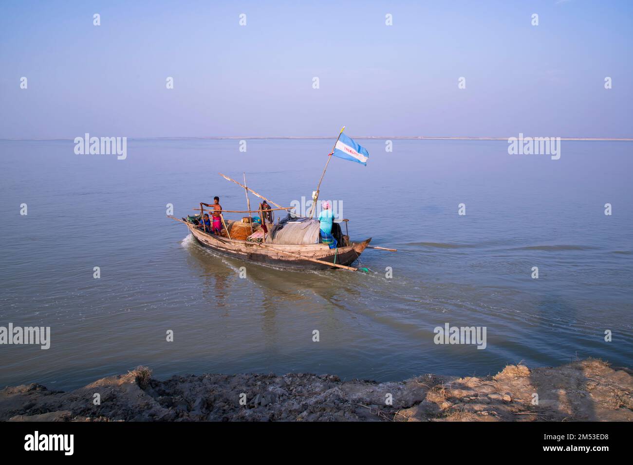 9 December 2022 Traditional fishing Boat in the Padma river ...