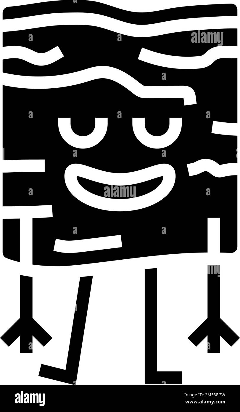 lard meat character glyph icon vector illustration Stock Vector Image ...