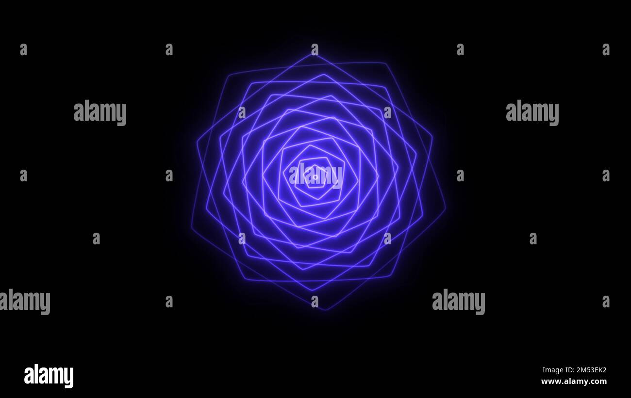 Abstract neon line shape loop geometric background. Futuristic 3d shape ...