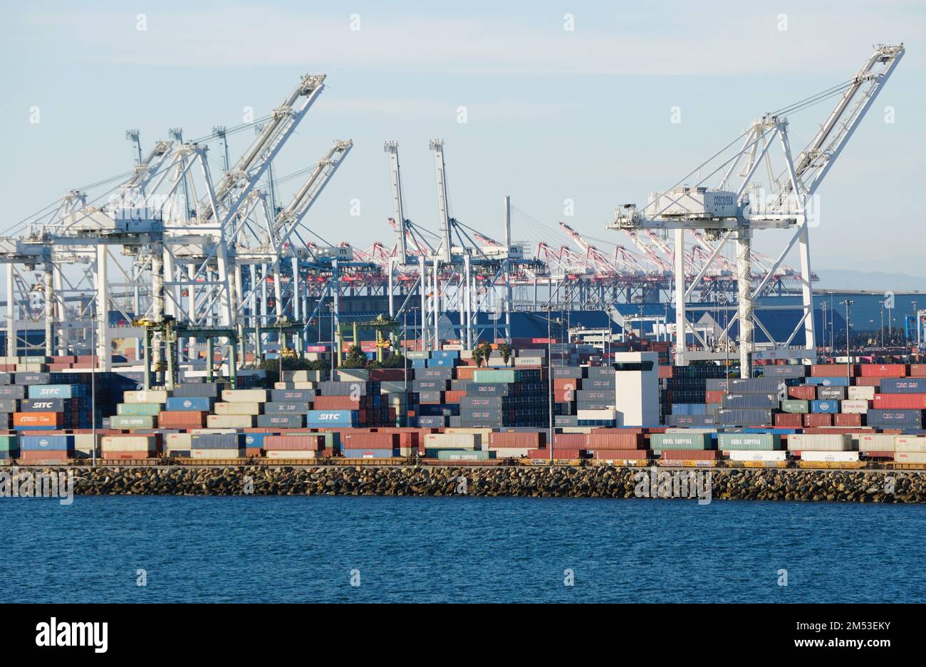 California, U.S.A - November 5, 2022 - The view of the cranes and ...