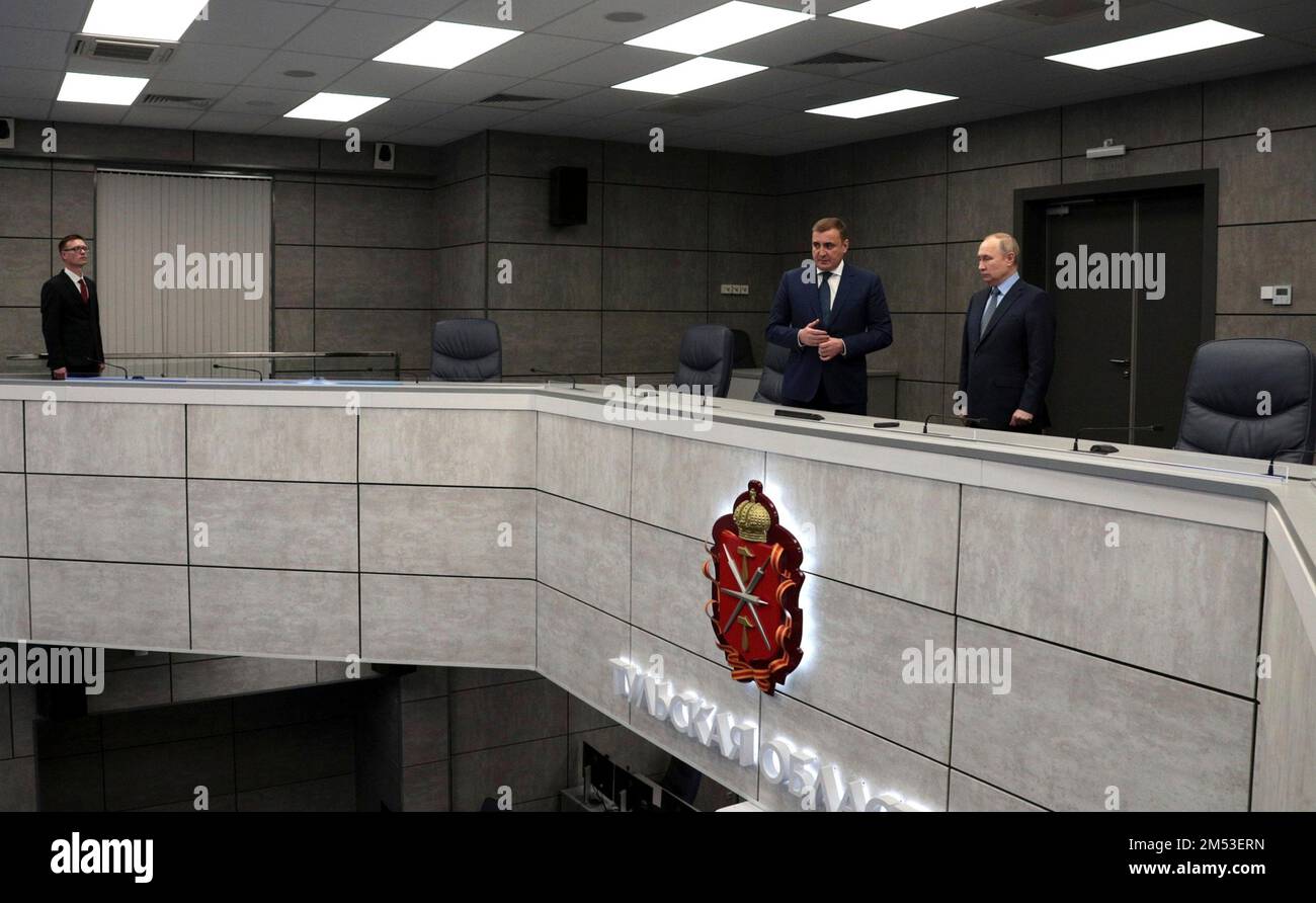 Tula, Russia. 23 December, 2022. Russian President Vladimir Putin, is ...