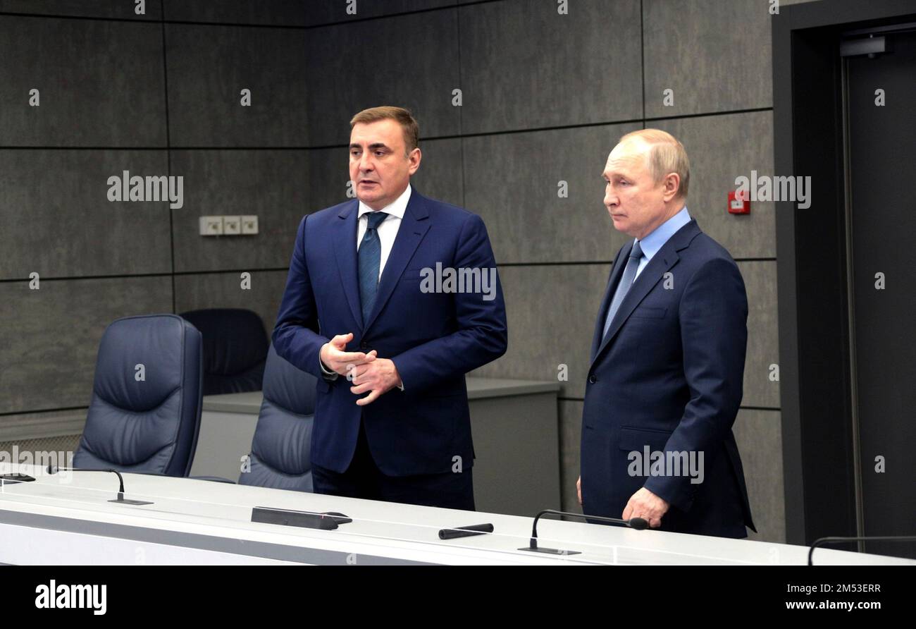 Tula, Russia. 23 December, 2022. Russian President Vladimir Putin, is ...