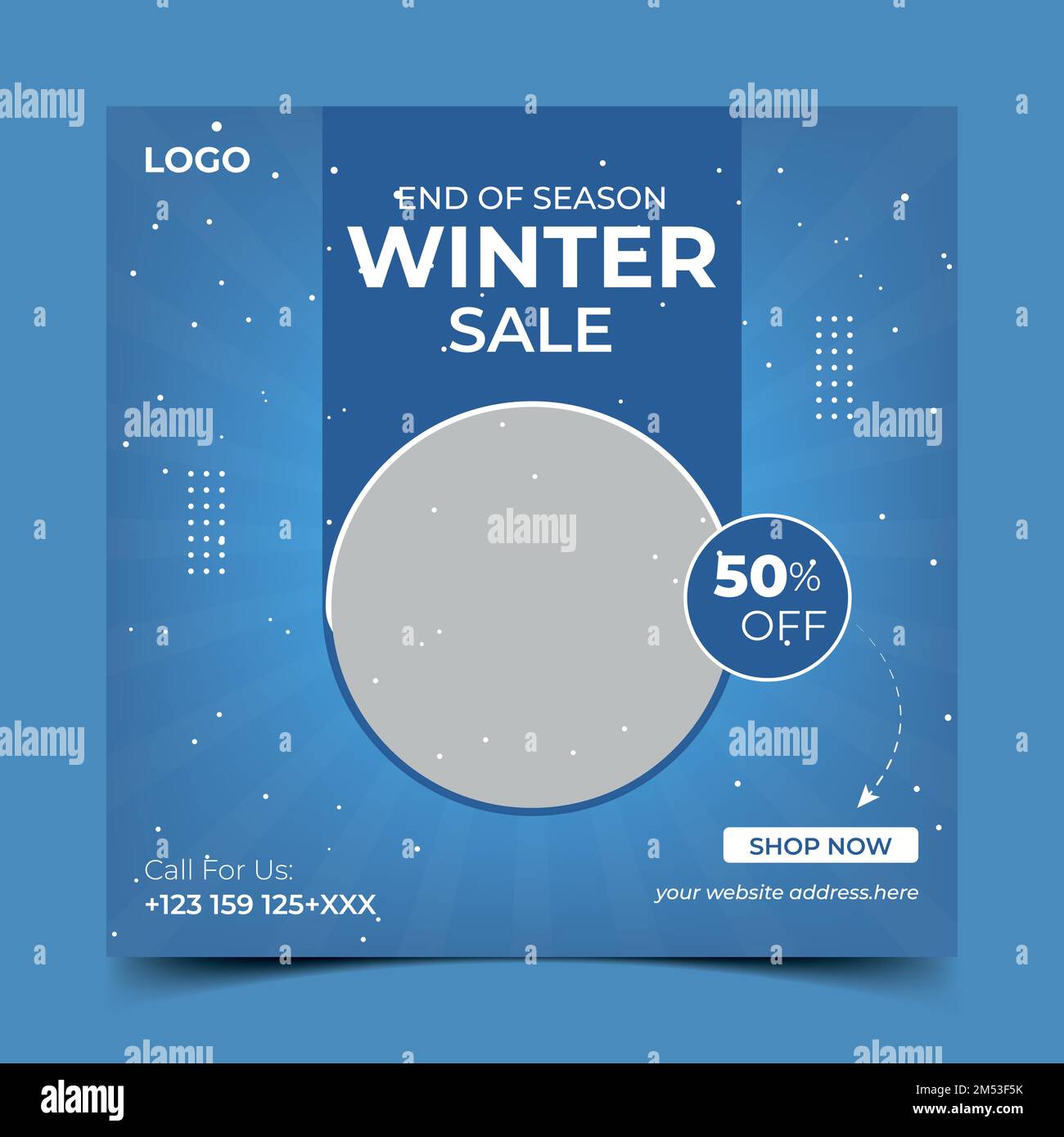 Creative premium winter sale social media post template design concept ...