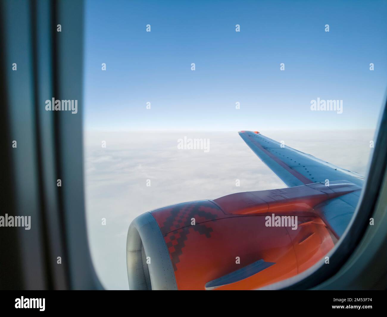 airplane turbine inside view. plane in the clouds Stock Photo - Alamy