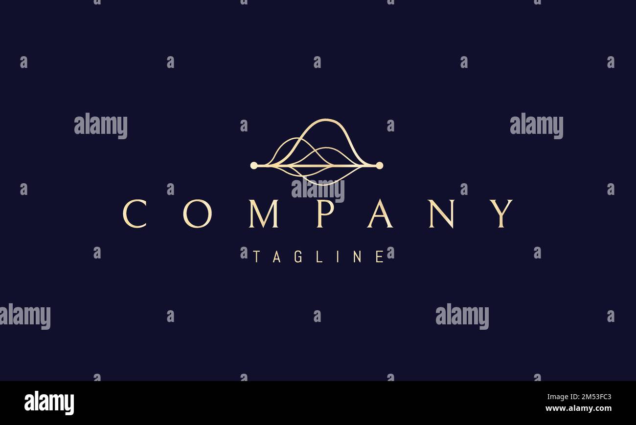 Vector golden logo on which an abstract image of a dagger wrapped ...