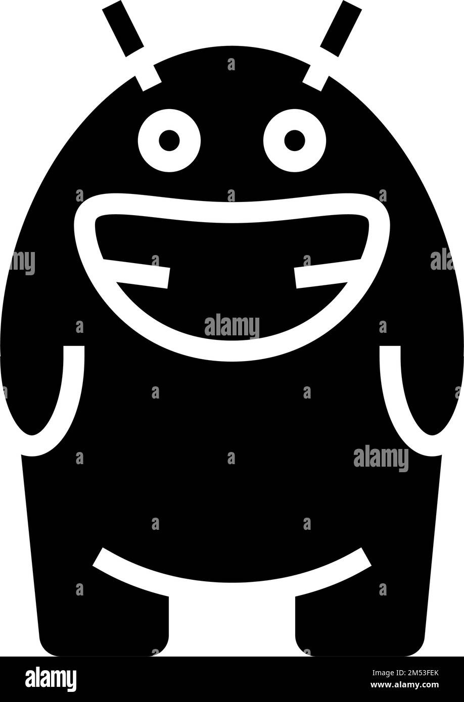 smile monster alien glyph icon vector illustration Stock Vector Image ...