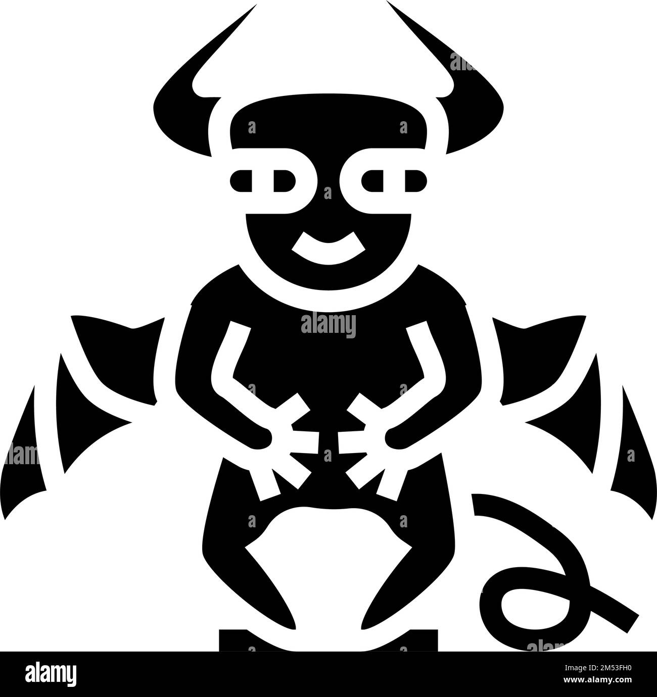 devil monster alien glyph icon vector illustration Stock Vector Image ...
