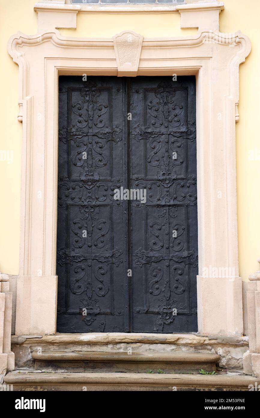 Old ancient metal door texture in european medieval style. The detailed ...