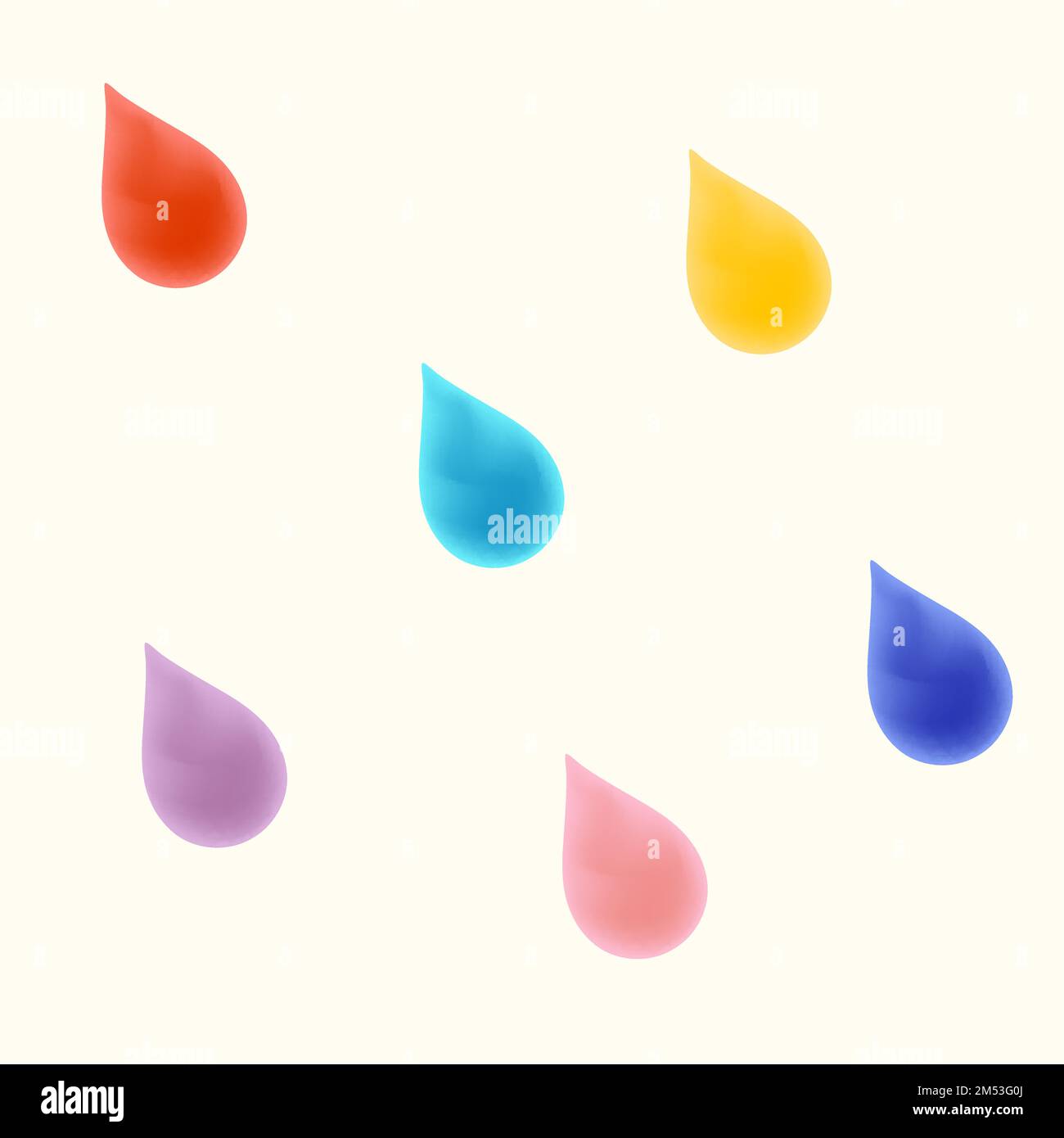 Set of Multi-colored Drops. Design Concept Kids Textile Print with ...