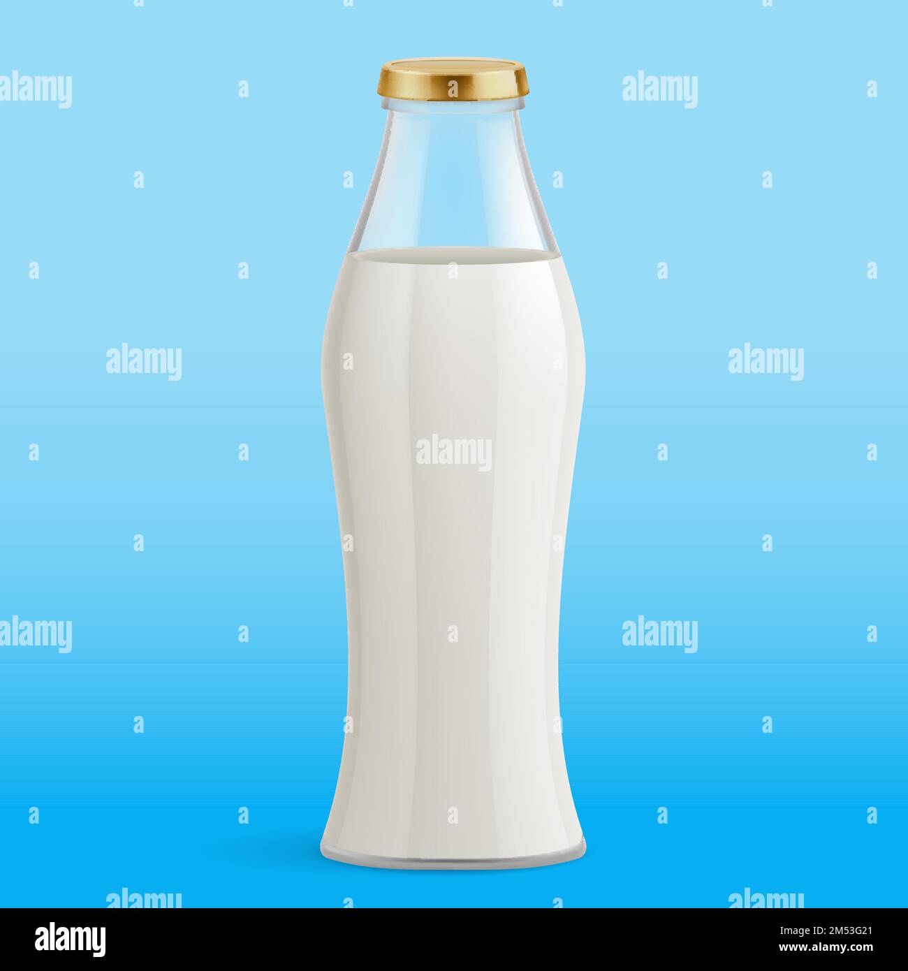 White Milk Pack Package Packaging Glass Bottle. Illustration Isolated ...