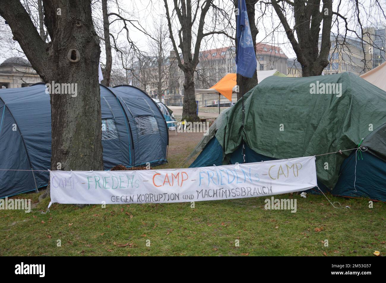 Berlin, Germany - December 17, 2022 - "Peace Camp" of a Querdenken ...
