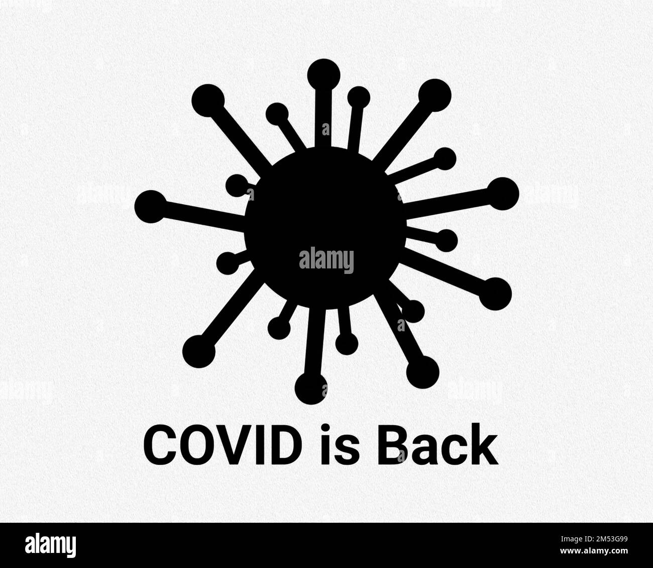 An coronavirus icon symbol illustration with COVID is back text on ...