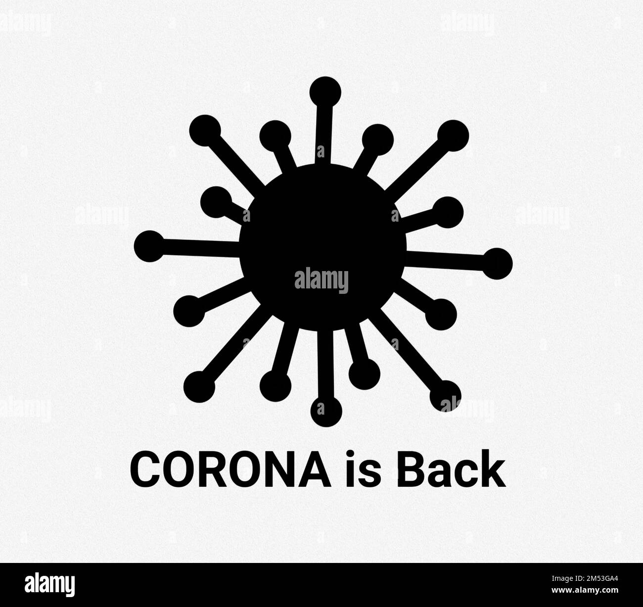 An 3D illustration black coronavirus icon symbol with CORONA is back ...