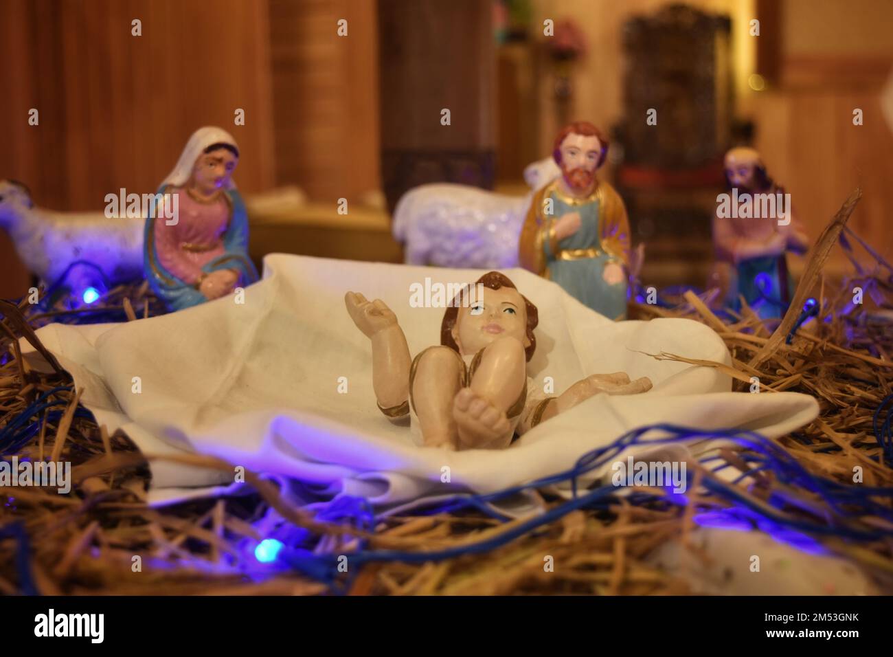 Srinagar, India. 25th Dec, 2022. A Nativity scene is on display inside ...