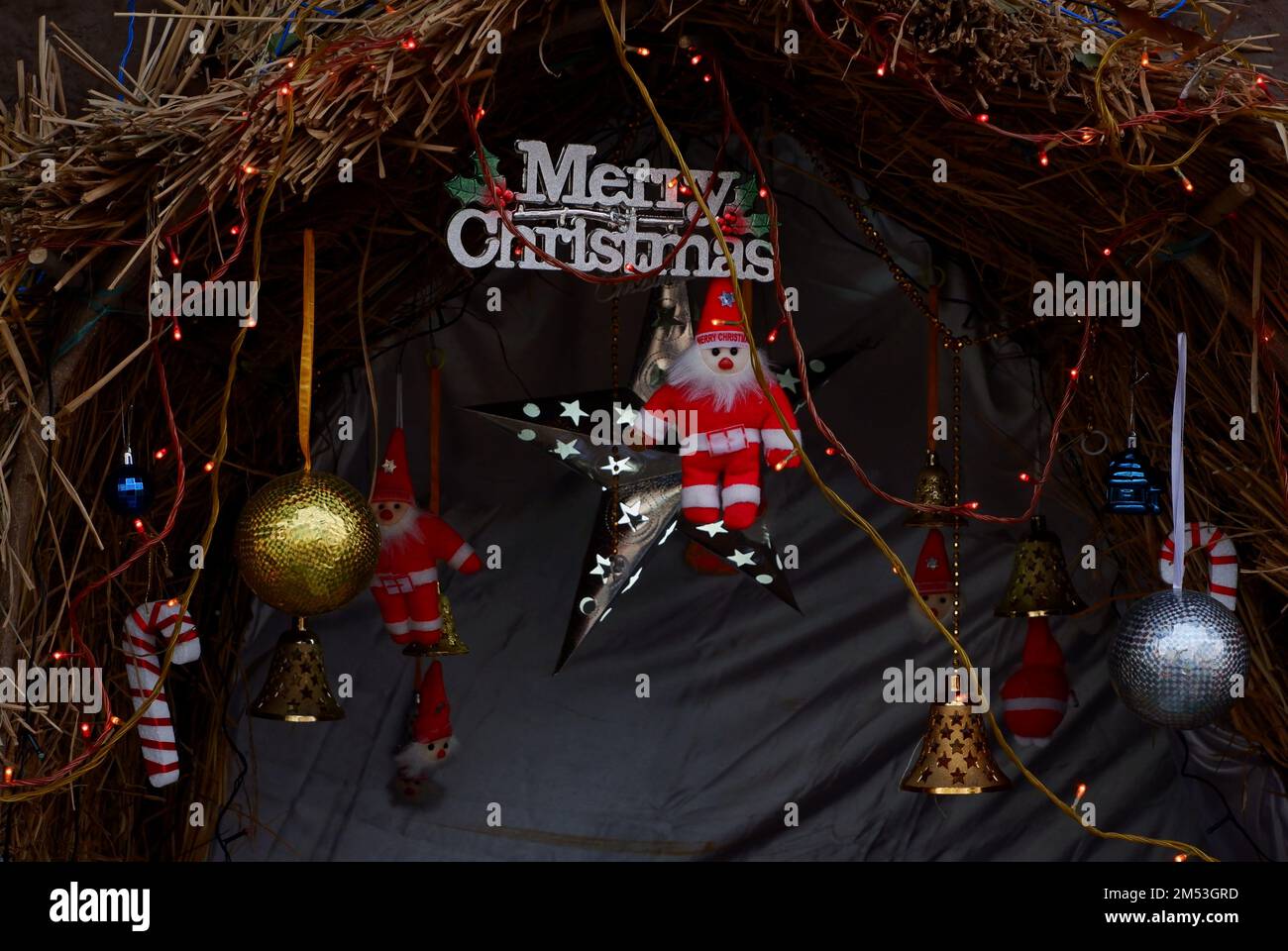 Srinagar, India. 25th Dec, 2022. A Nativity scene is on display inside ...