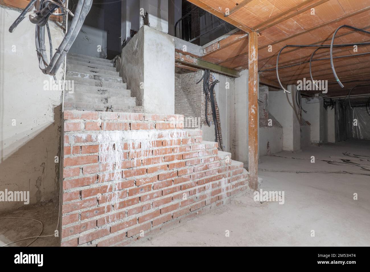 Subterranean room without windows with pre-wired electricity with ...