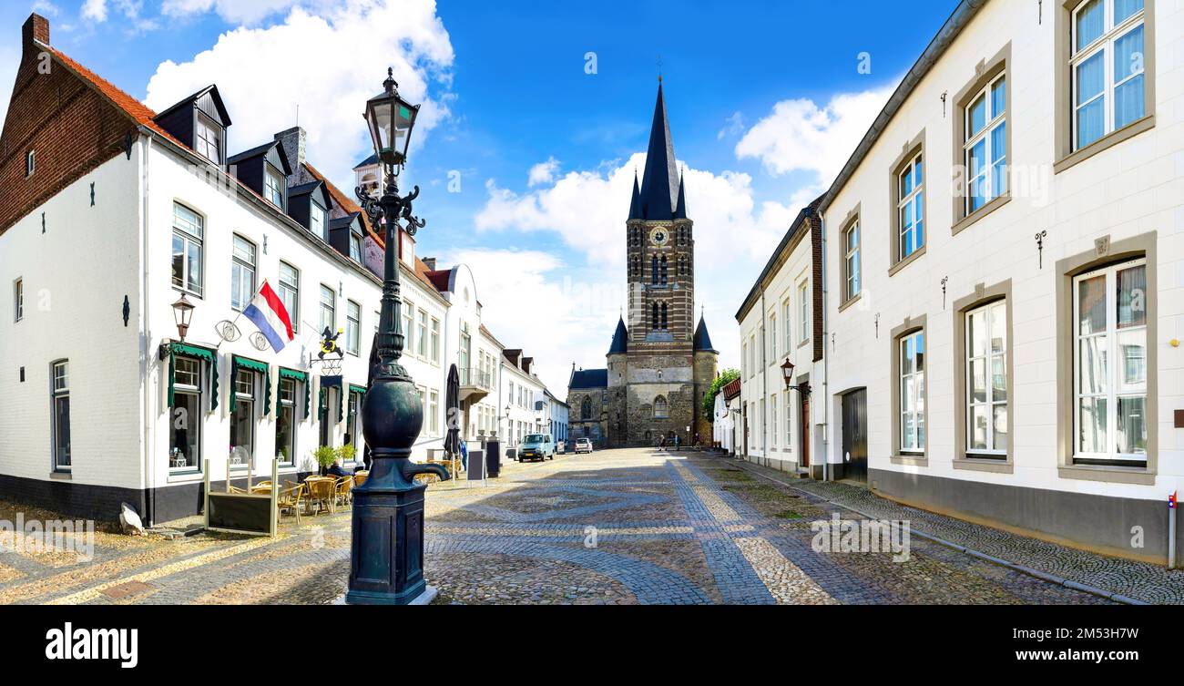 Historic city of Thorn in Limburg, Netherlands, known for its white ...