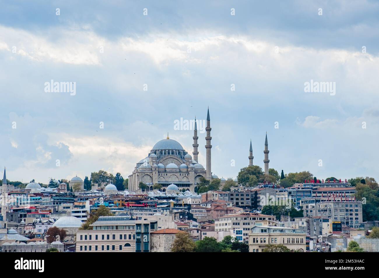 Istanbul, Turkey - Oktober 1, 2021. Istanbul cityscape with boats and ...