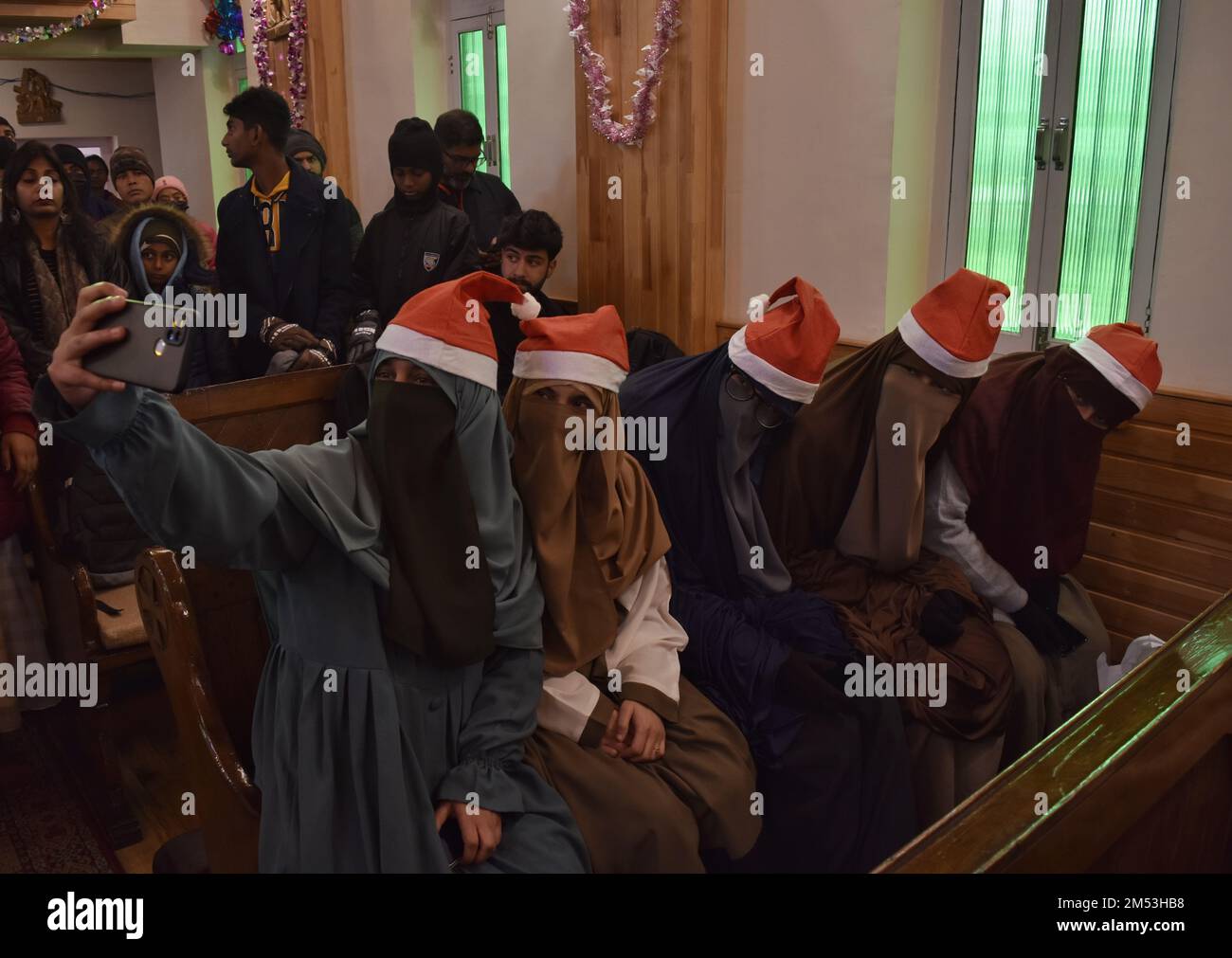 December 25, 2022, Srinagar, Jammu and Kashmir, India: Veiled Kashmiri ...