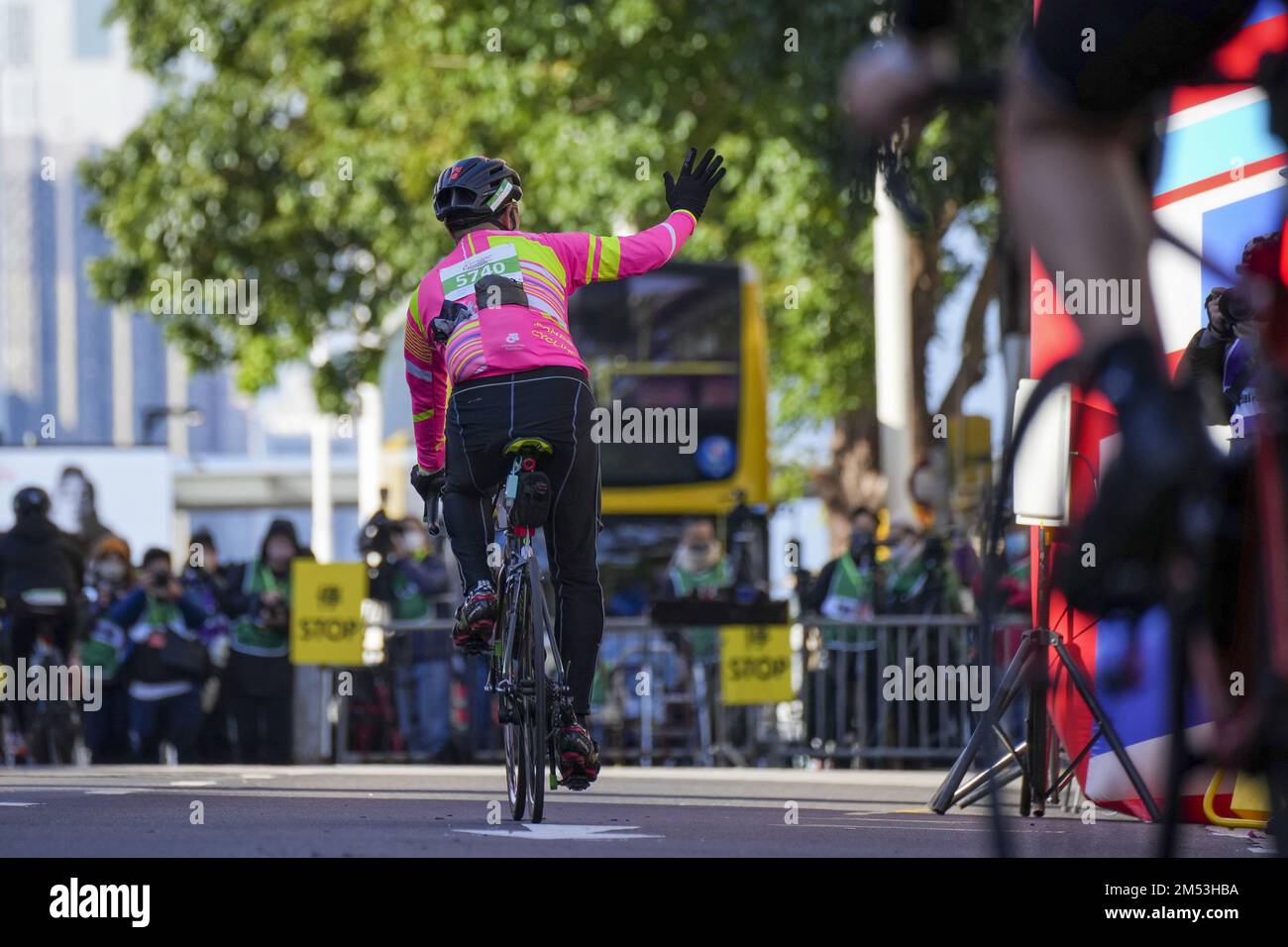 Hong Kong Cyclothon 2022, 30 km Ride (Non-racing). A rider makes his ...