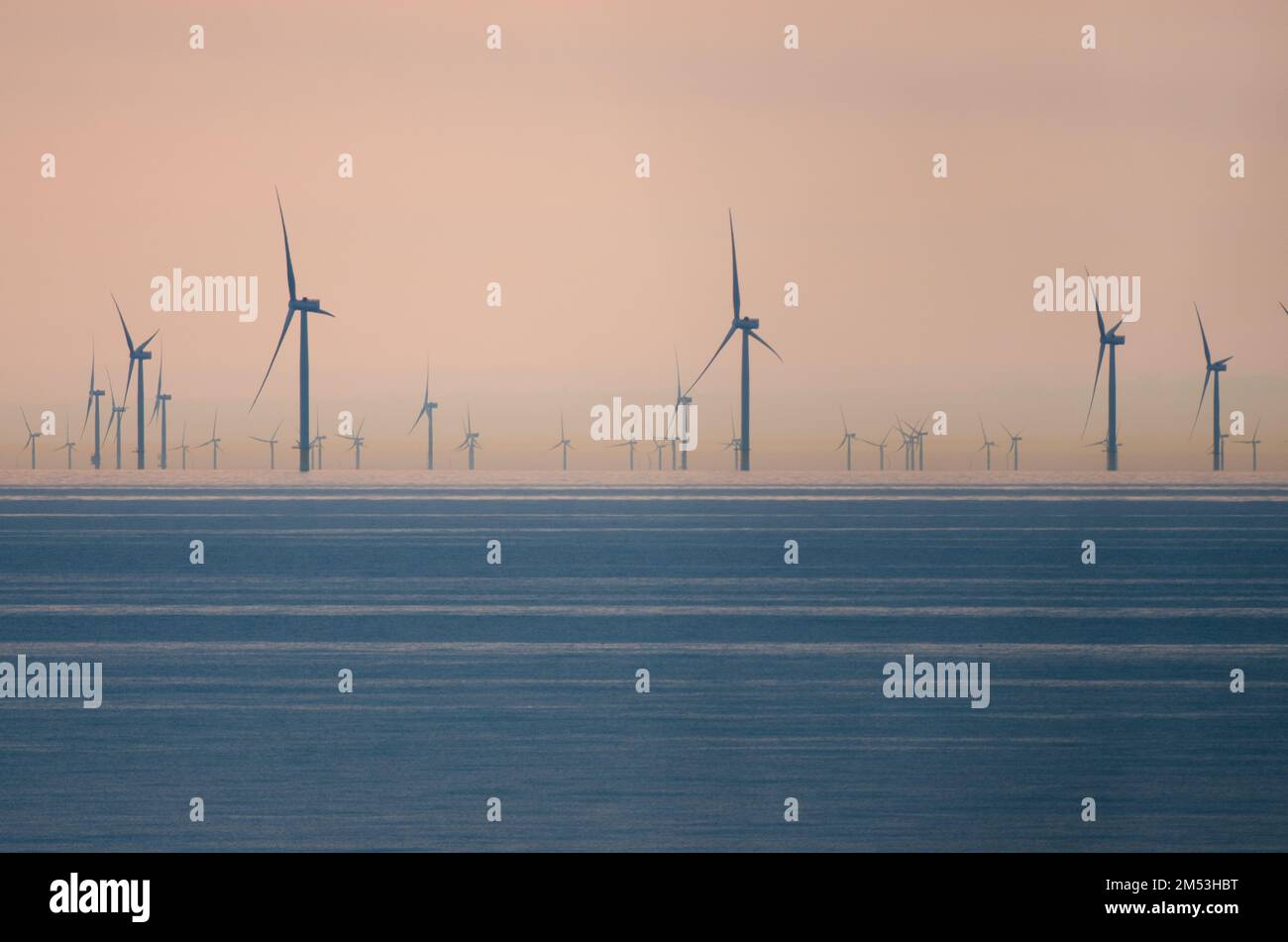 Sweden Kriegers Flak offshore wind farm view from Mons Flint Denmark ...