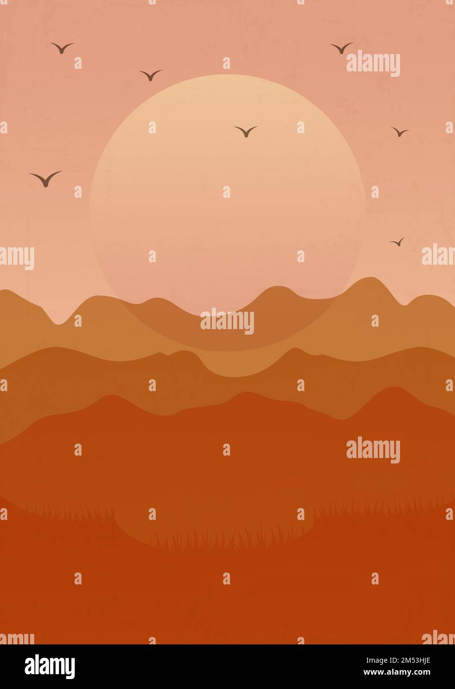 Landscape aesthetic desert Australia poster Stock Vector Image & Art ...