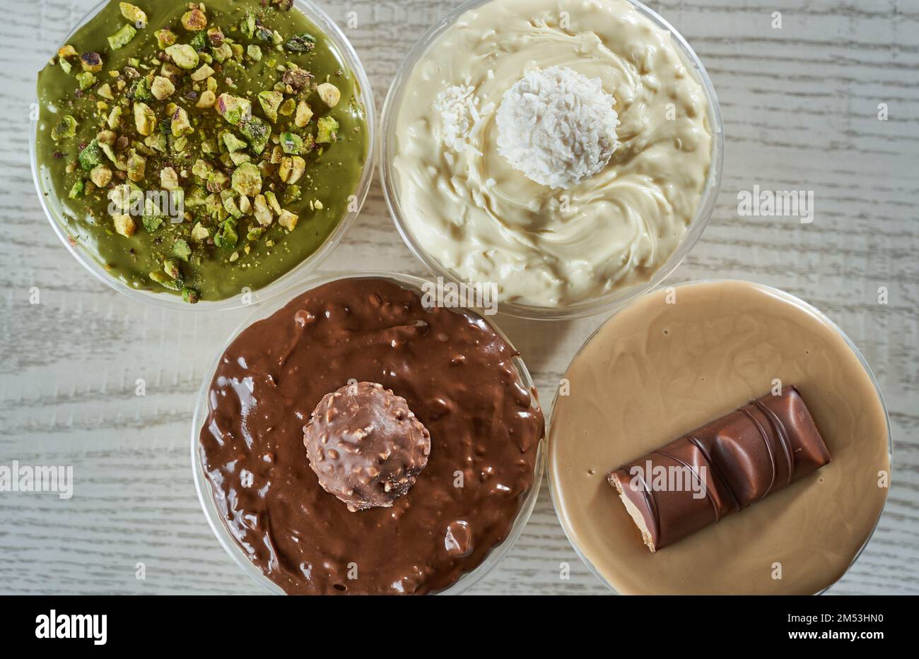 Four puddings hi-res stock photography and images - Alamy