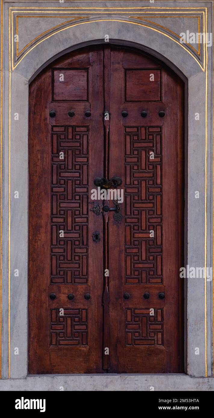 Old wooden antique vintage door Stock Photo - Alamy