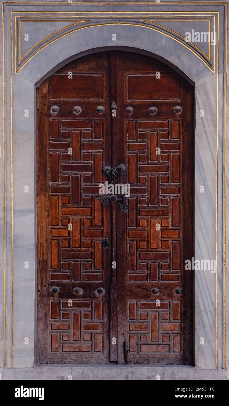 Old wooden antique vintage door Stock Photo - Alamy