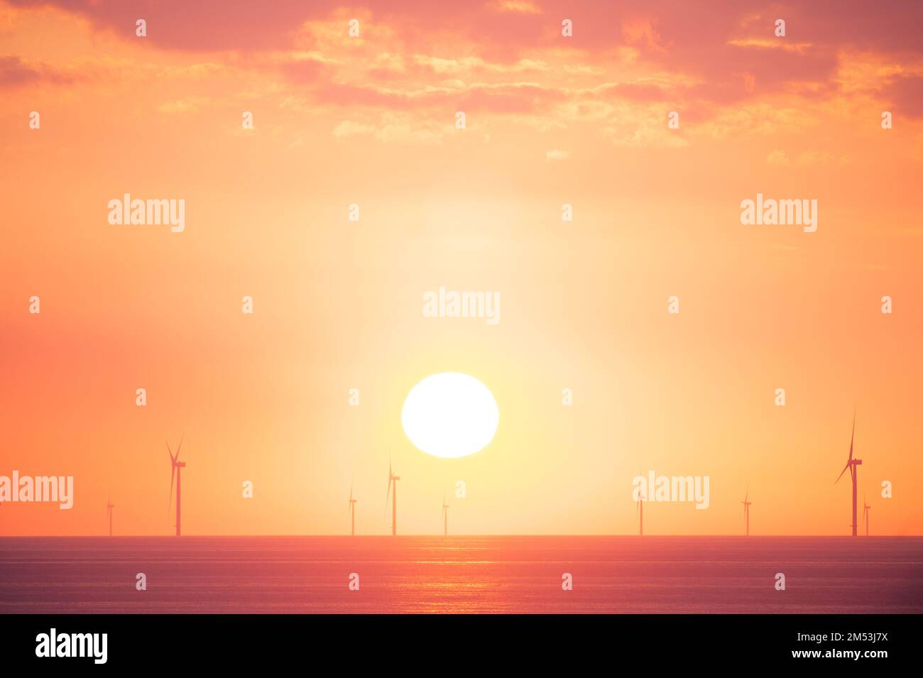 Sweden Kriegers Flak offshore wind farm view from Mons Flint Denmark ...