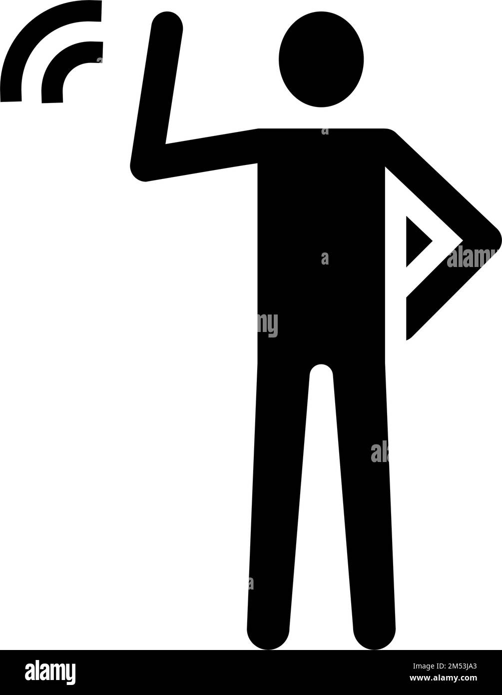 hello hand man glyph icon vector illustration Stock Vector Image & Art ...