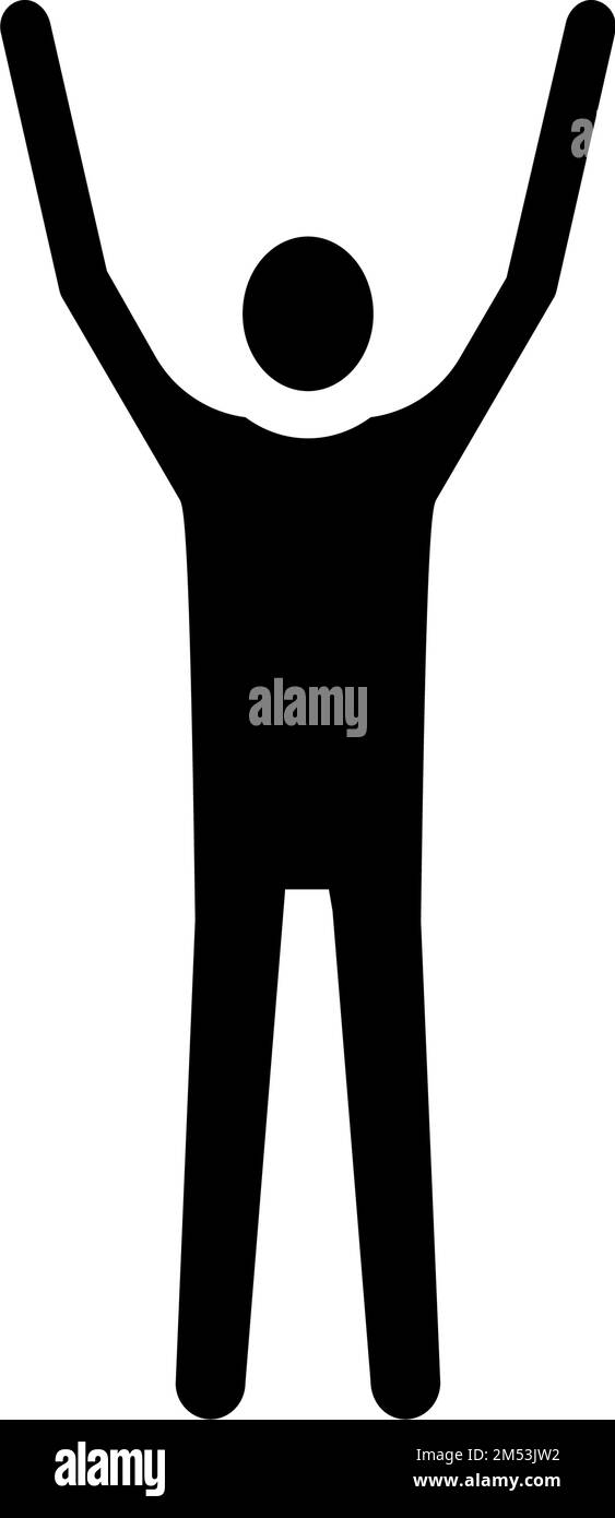hand up man glyph icon vector illustration Stock Vector Image & Art - Alamy