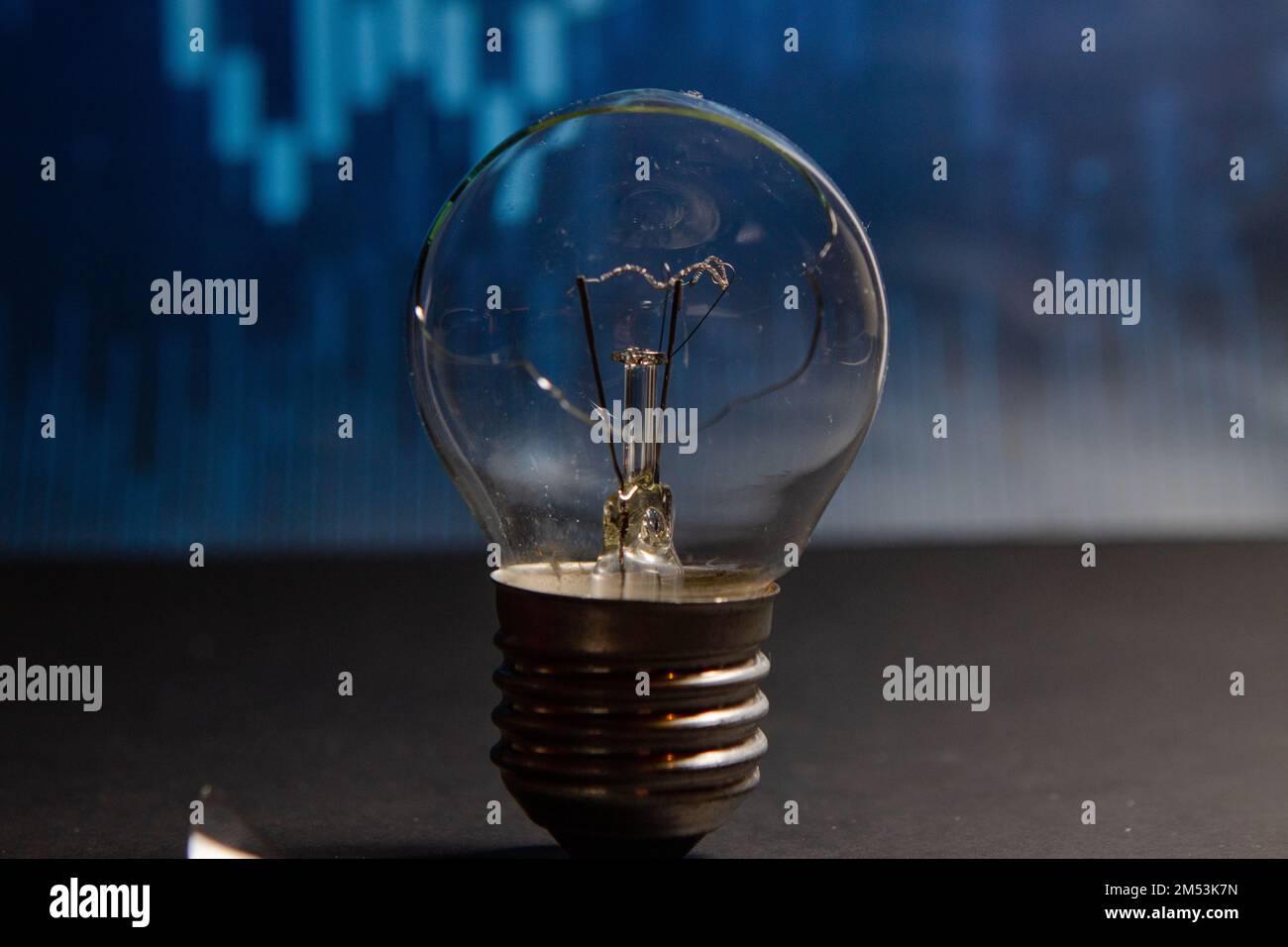 Broken light bulb . Concept of electricity prices and the electricity ...