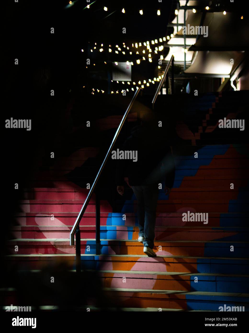 Climbing stairs night hi-res stock photography and images - Alamy