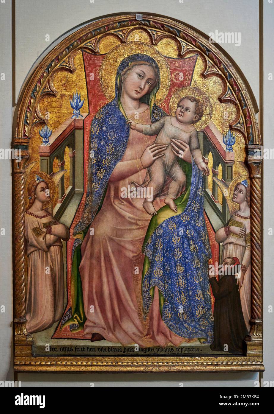 Madonna col Bambino, angeli e il donatore Giovanni da Piacenza - tempera su tavola - Simone di ...