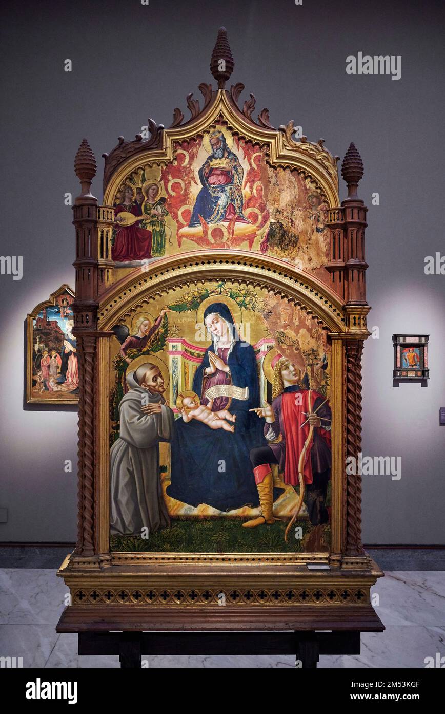 Madonna col Bambino tra S. Francesco, S. Sebastiano e due angeli, Padre ...