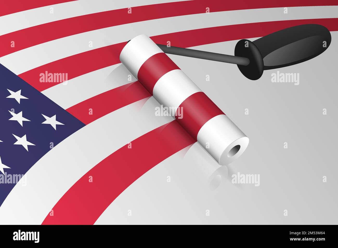 Roller brush painting of USA flag illustration Stock Vector Image & Art ...