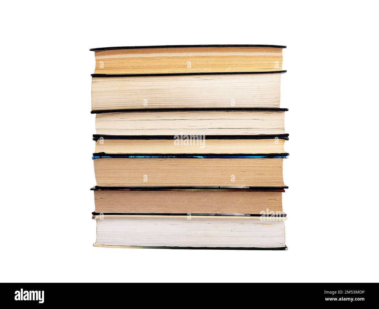 Old used books stack isolated on white background. Paper literature, classic novels. High ...